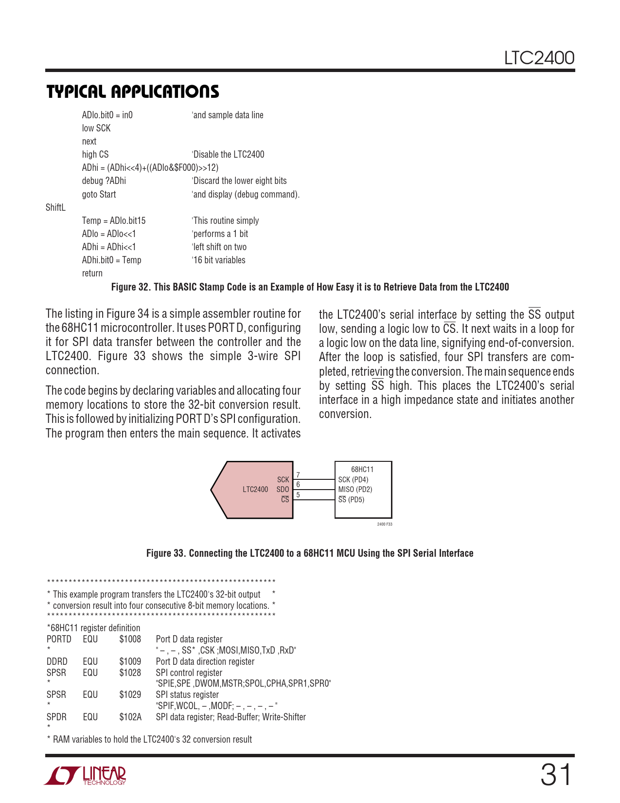 TYPICAL APPLICATIONS. Figure 32. This BASIC Stamp Code is an Example of ...