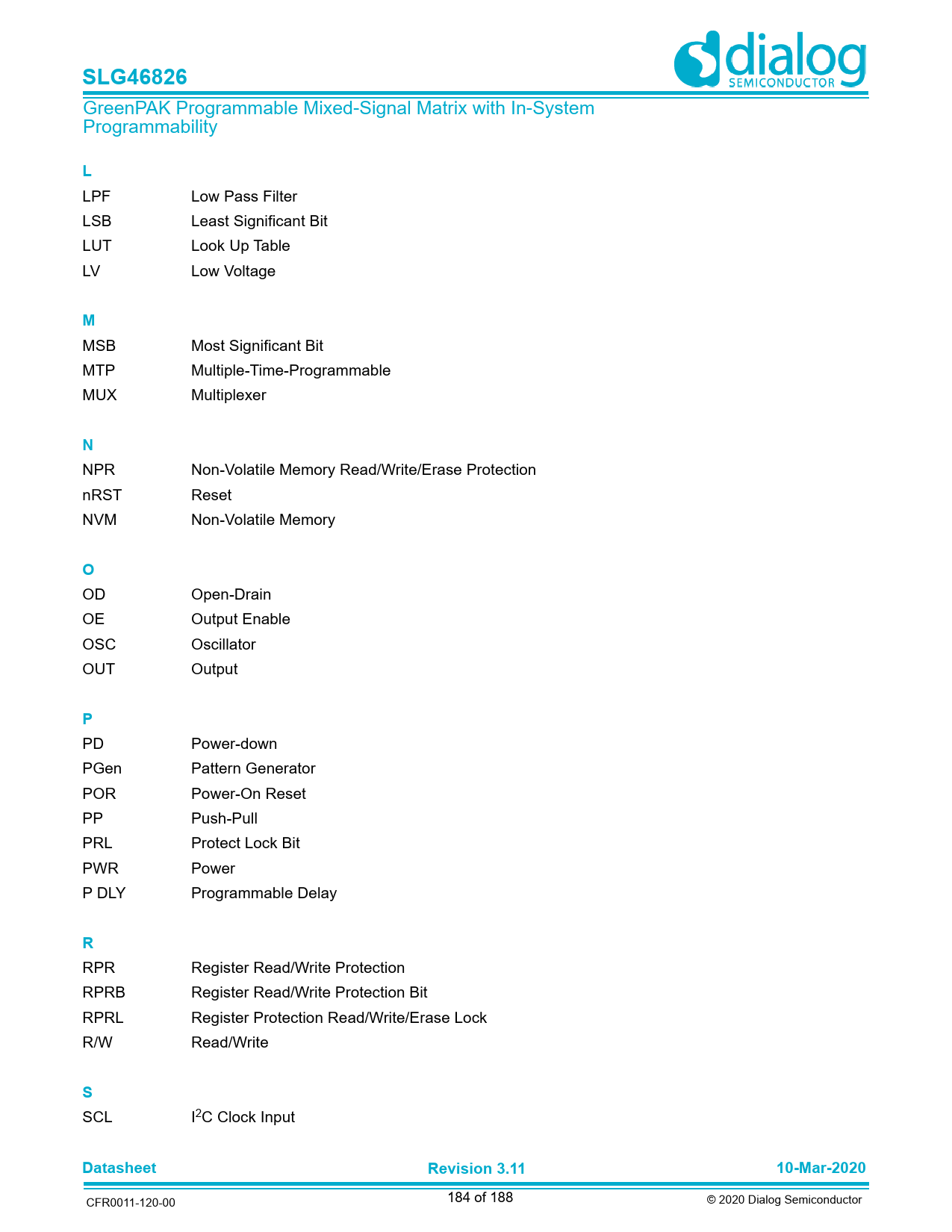 SLG46826. Datasheet. Revision 3.11. 10-Mar-2020 - Datasheet SLG46826 ...