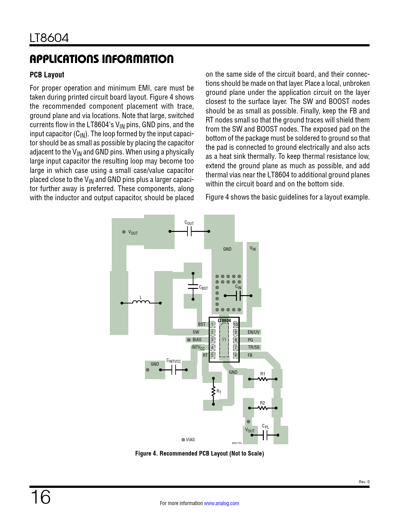 APPLICATIONS INFORMATION. PCB Layout. LT8604. Figure 4. Recommended PCB ...